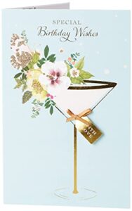 birthday card for her - birthday cards female - friend birthday card- elegant floral cocktail design