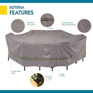 Duck Covers Soteria Waterproof 96 Inch Rectangular/Oval Patio Table with Chairs Cover, Outdoor Table and Chair Cover