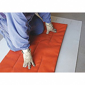 Welding Pad,12 in. W,14 in,1 in,Red