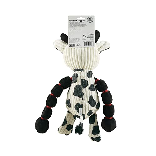 Outward Hound Thunda Tugga Cow Plush & Squeaky Dog Tug Toy