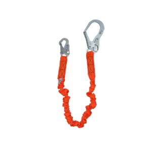 safewaze fs88595 v-line stretch low profile energy absorbing lanyard w/rebar hook