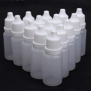 ericotry 12 PCS 30ml 1oz Empty Refillable Ldpe Plastic Squeezable Eye Dropper Bottles Portable Eye Liquid Dropper Container with Screw Caps and Plugs Essential Oil Container