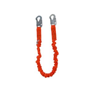 safewaze fs88590 v-line stretch low profile energy absorbing lanyard w/snap hooks