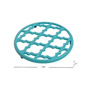 Lattice Design Kitchen Trivet For Hot Pans (Turquoise), By Home Basics, Trivets For Hot Dishes Decorative | With Non-Skid Feet | Large Trivet