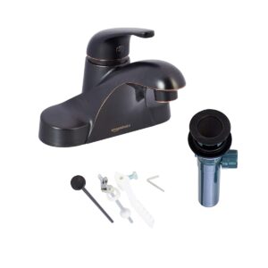 Amazon Basics AB-BF605-OR Basin Faucet-4-Inch, Oil-Rubbed Bronze