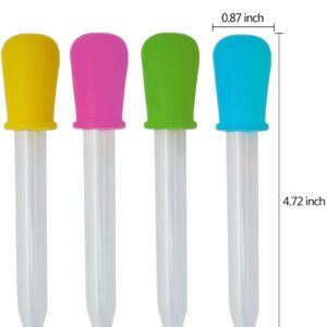 BELLARMOR 5ml Liquid Dropper Medicine Silicone Clear Plastic Eye Dropper No BPA Silicone and Plastic Pipettes for Kids, 12 Pack