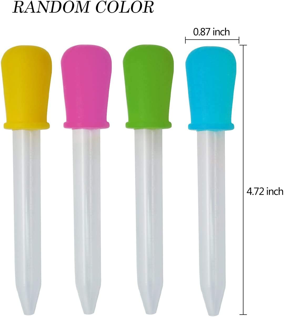 BELLARMOR 5ml Liquid Dropper Medicine Silicone Clear Plastic Eye Dropper No BPA Silicone and Plastic Pipettes for Kids, 12 Pack