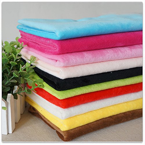 RayLineDo® 10PCS 50 * 50cm Solid Color Knitted Panne Velvet Fabric Anti Pill Fabric Patchwork Polyester Fleece Cloth for DIY Sewing Handmade Dolls