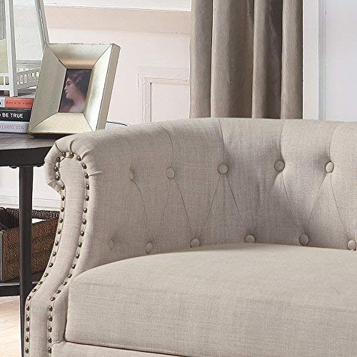 Rosevera C23 Edmeston Chesterfield Loveseat, Beige