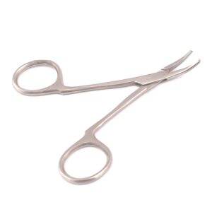 Set of 2 Mini Non-Locking Hemostat Straight & Curved for Ear Care by G.S Online Store