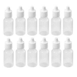 ericotry 12 PCS 30ml 1oz Empty Refillable Ldpe Plastic Squeezable Eye Dropper Bottles Portable Eye Liquid Dropper Container with Screw Caps and Plugs Essential Oil Container