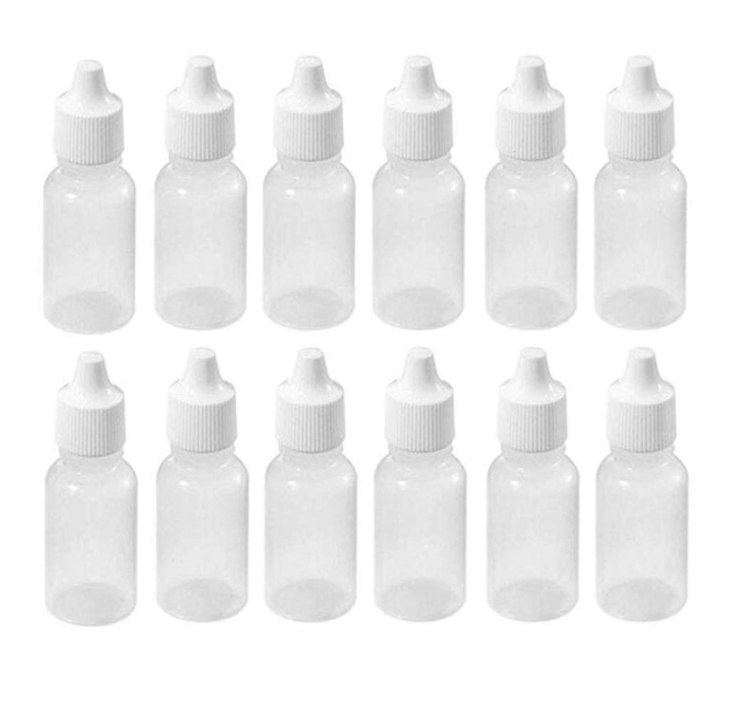 ericotry 12 PCS 30ml 1oz Empty Refillable Ldpe Plastic Squeezable Eye Dropper Bottles Portable Eye Liquid Dropper Container with Screw Caps and Plugs Essential Oil Container