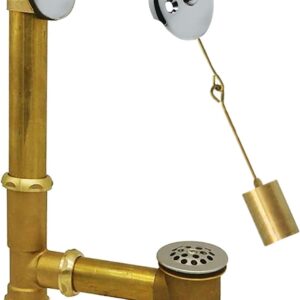 Fine Fixtures Bathtub Shower Drain - 20 Gauge Brass Tubing, Trip Lever Overflow Assembly Tub Drain Kit