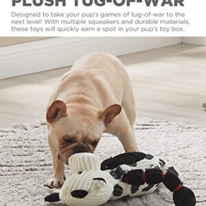 Outward Hound Thunda Tugga Cow Plush & Squeaky Dog Tug Toy