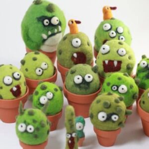 Woolbuddy Needle Felting Kit, Cactus Succulent Monster Felting Kit for Beginner Adults, Felting Supplies and Instructions Included, Unique Design by True Artisan