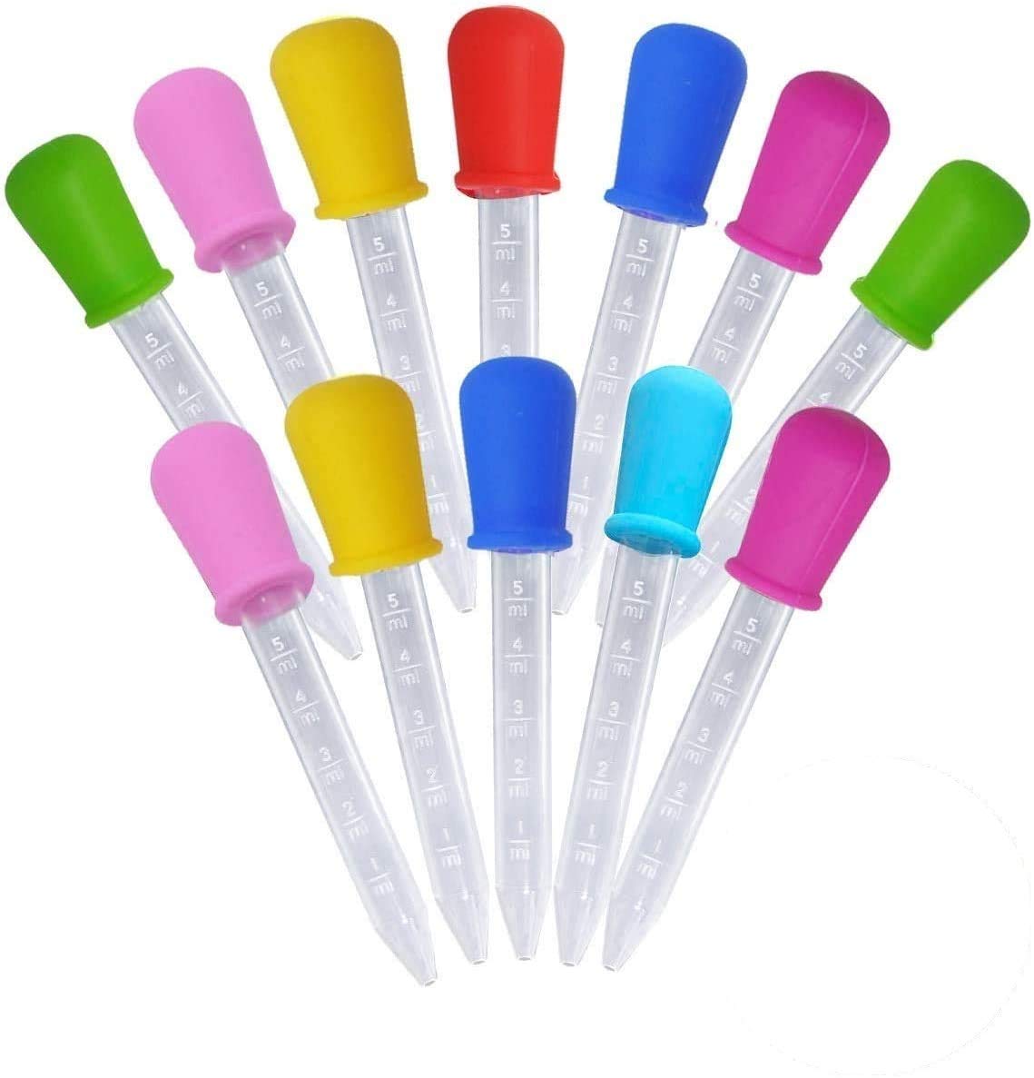 BELLARMOR 5ml Liquid Dropper Medicine Silicone Clear Plastic Eye Dropper No BPA Silicone and Plastic Pipettes for Kids, 12 Pack