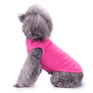 Dog Shirts Clothes, Chol&Vivi Dog Clothes T Shirt Vest Soft and Thin, 2pcs Blank Shirts Clothes Fit for Extra Small Medium Large Extra Large Size Dog Puppy, Large Size, Pink and Rose Red