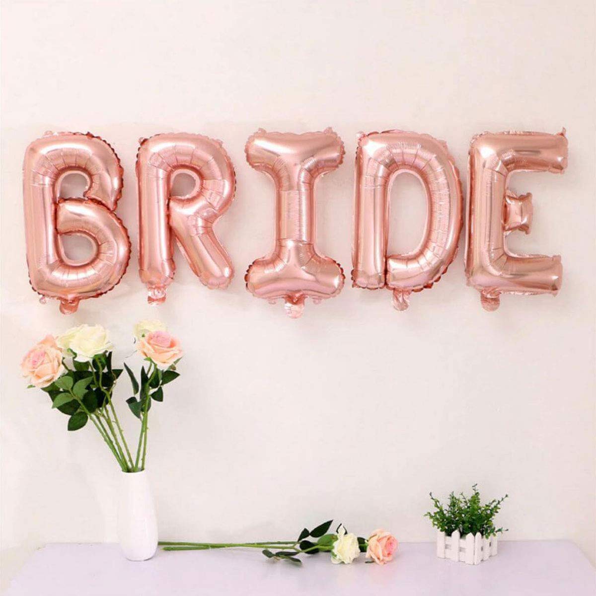 HAIOPS BRIDE TO BE Balloon Jumbo Foil Balloon Handwriting Letter Giant Celebration Balloon Romanti Wedding Bridal Shower Anniversary Engagement Party Decoration (Rose Gold)