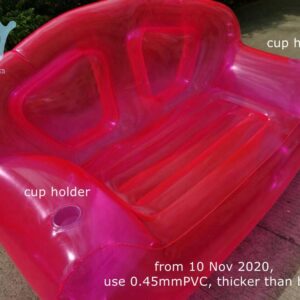 La funcosa Inflatable Clear Pink Double Person Sofa Blow UP Chairs Portable Camping Yard Couchs Inflatable Patio Furniture