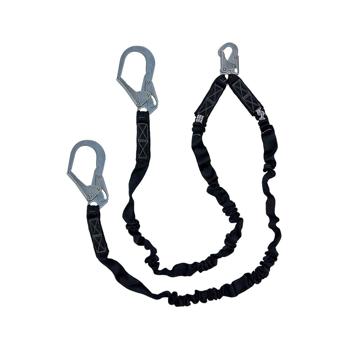 Safewaze FS88586 VLINE 6' Dual-Leg Streamline Low-Profile Lanyard w/Rebar Hooks