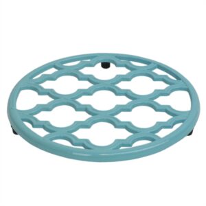 lattice design kitchen trivet for hot pans (turquoise), by home basics, trivets for hot dishes decorative | with non-skid feet | large trivet