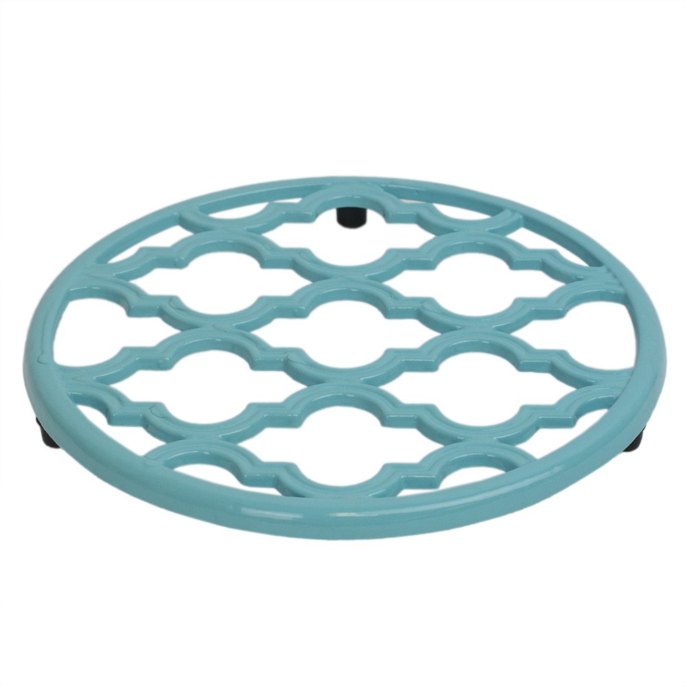 Lattice Design Kitchen Trivet For Hot Pans (Turquoise), By Home Basics, Trivets For Hot Dishes Decorative | With Non-Skid Feet | Large Trivet