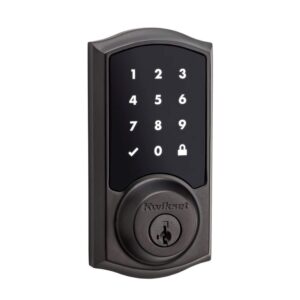 kwikset 99160-021 smartcode 916 traditional smart lock touchscreen electronic deadbolt front door lock with smartkey security and z-wave plus in venetian bronze