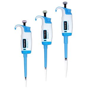 microlit - 3-piece pipettes set, pipettes with adjustable volume, highly calibrated and accurate micropipette set with 0.5-10ul, 10-100ul and 100-1000ul liquid capacity