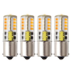 hryspn 4pcs ba15s led bulb 12v, waterproof bulb, 1141 1156 bayonet single contact base for landscape rv camper interior marine boat trailer lights, warm white 3000k