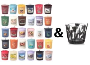 yankee candle 8 assorted votives + free votive holder variety theme (random)