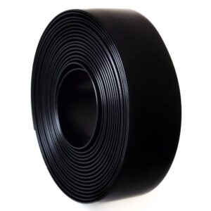 KOMORAX Black 1.5" Wide 20' Length Chair Vinyl Strap Strapping for Patio Lawn Garden Outdoor Furniture Matte Finish Color