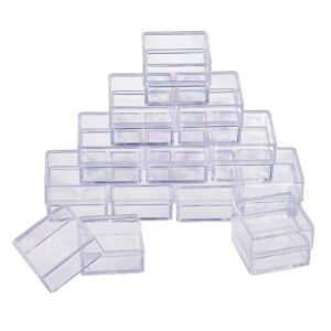 benecreat 16 pack square high transparency plastic bead storage containers box case for beauty supplies,tiny bead,jewerlry findings, and other small items - 1.18x1.18x0.86 inches