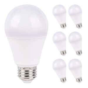 ostwin 9w led light bulb 60 watt, e26 light bulb, a19 3000k warm white, 800 lumens, cri80 daylight, non-dimmable, ul listed 6 pack