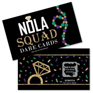 big dot of happiness nola bride squad - new orleans bachelorette party game scratch off dare cards - 22 count