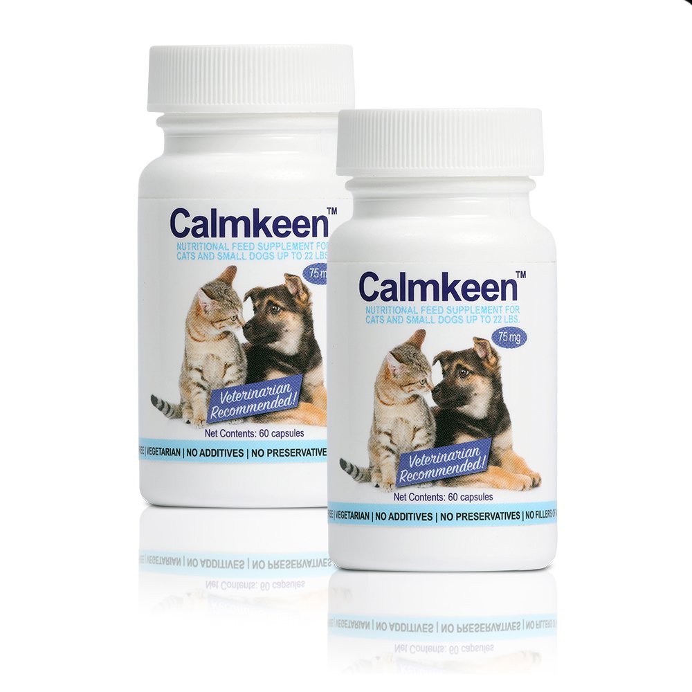 Calmkeen 75 mg 120 Count Nutritional Supplement for Small Dogs and Cats Up to 22 Pounds (Formerly Calmkene)