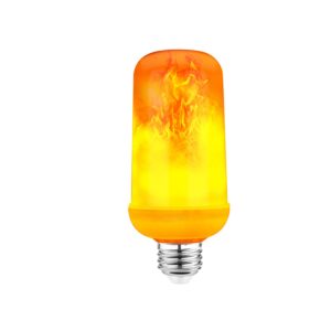 wirleben 12volt led flame flickering bulb low voltage dc12v e26 screw base outdoor orange fire lights bulbs for halloween christmas decoration,rv,boat,driveway,landscape lighting, 1-pack