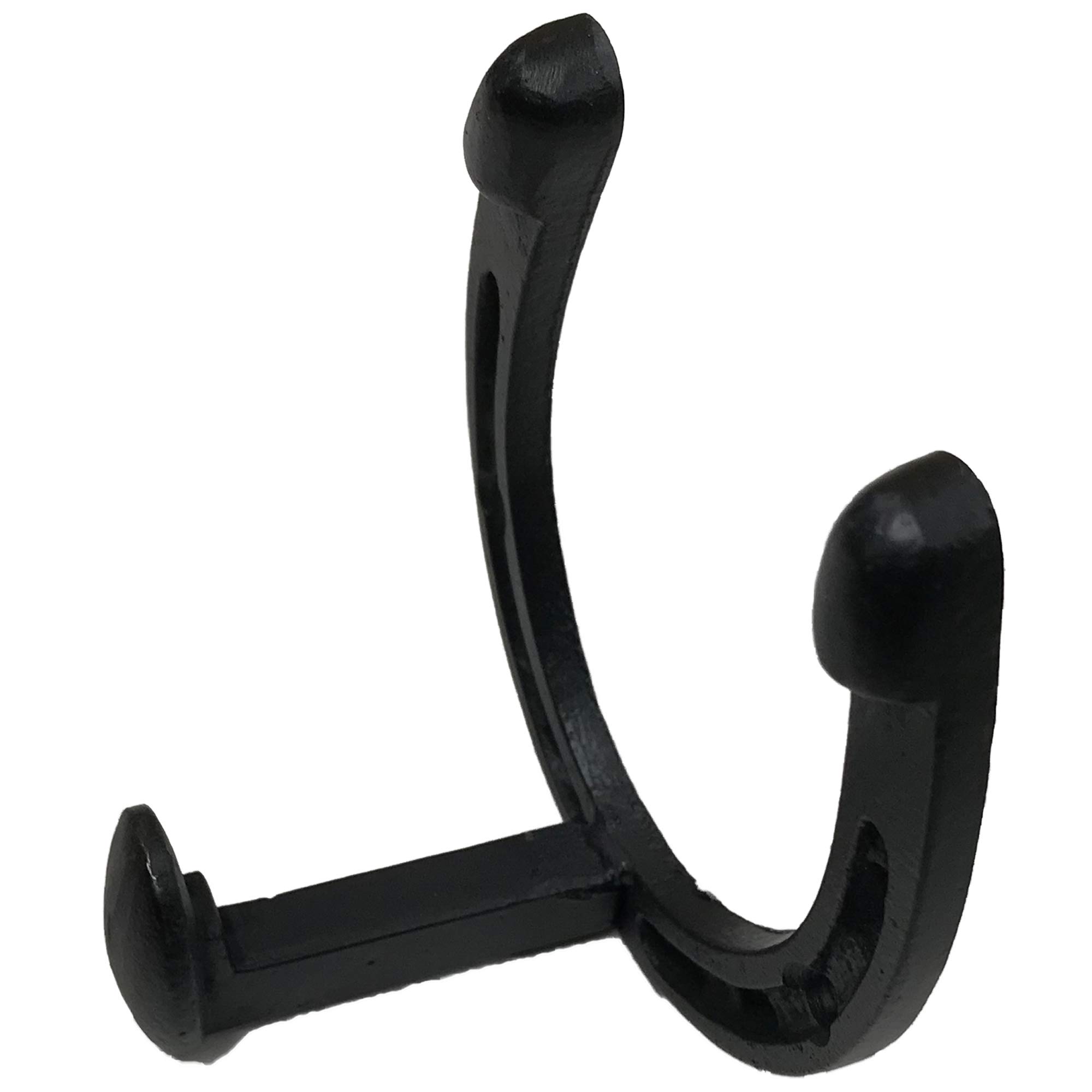 Antique Hardware Depot (1) 3.5" - Horseshoe - BB-357 - for Coats, Bags, Hand Towel etc - Black Wrought Iron Coat Hook