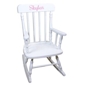 my bambino personalized white wood rocking chair baby gift