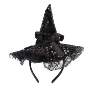 binaryabc halloween witch hat headband for halloween costume dress up party supplies (black)