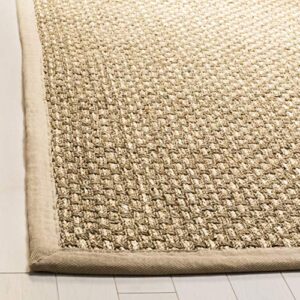 SAFAVIEH Natural Fiber Collection Runner Rug - 2'6" x 10', Natural & Beige, Border Basketweave Seagrass Design, Easy Care, Ideal for High Traffic Areas in Living Room, Bedroom (NF118A)