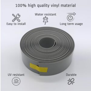 KOMORAX Gray 1.5" Wide 20' Length Chair Vinyl Strap Strapping for Patio Lawn Garden Outdoor Furniture Matte Finish Color