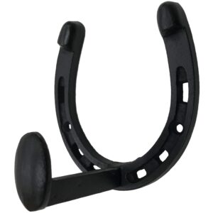 antique hardware depot (1) 3.5" - horseshoe - bb-357 - for coats, bags, hand towel etc - black wrought iron coat hook