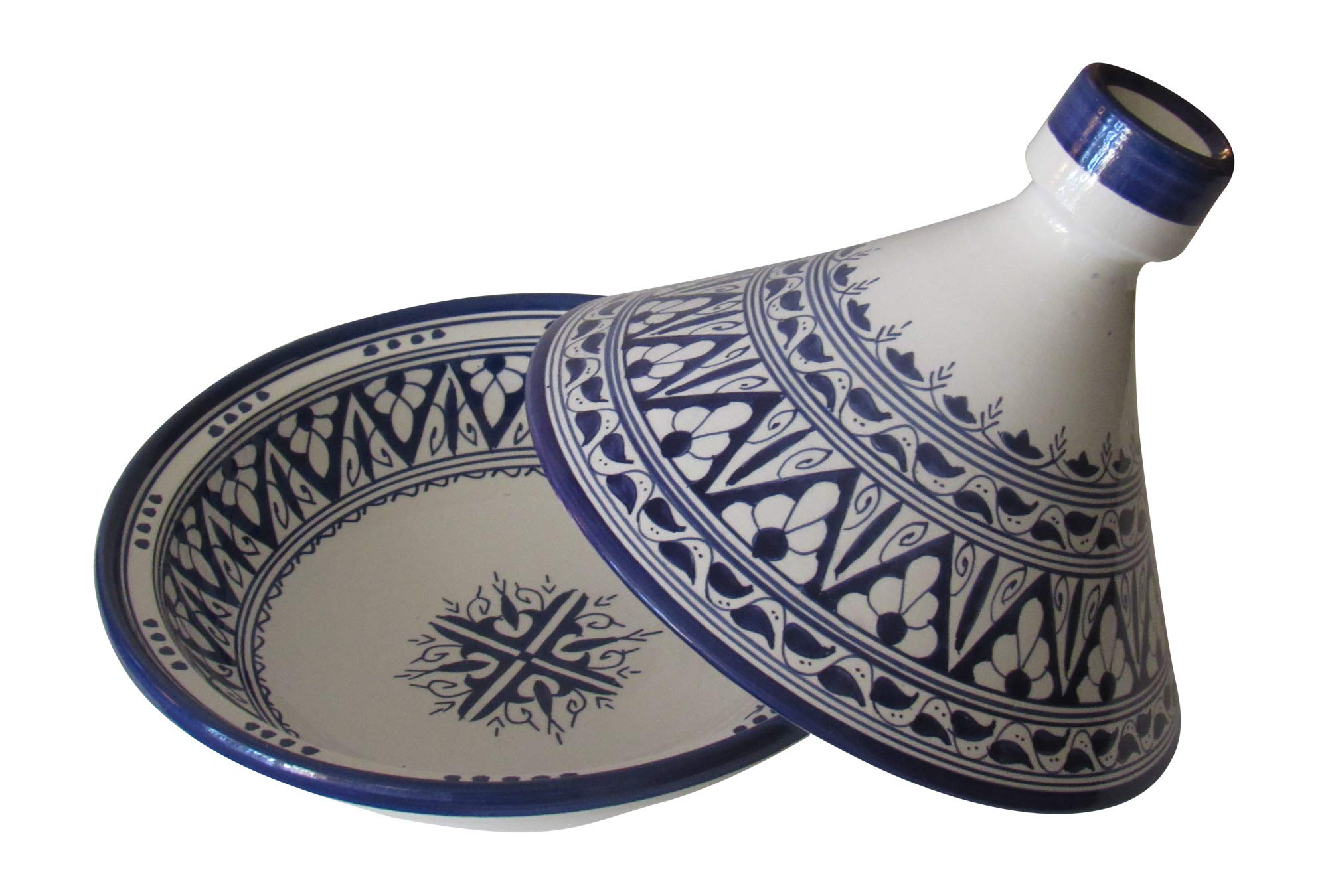 Handmade Authentic Moroccan Berber Style Ceramic Serving Tagine, Serve Delicious Meals the Traditional Morocco Way, Lead Free, Small 6" Diameter x 6 "H