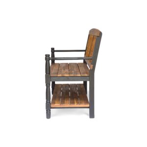 Great Deal Furniture Christopher Knight Home Daphne Outdoor Acacia Wood Bench with Shelf, Teak and Black Finish