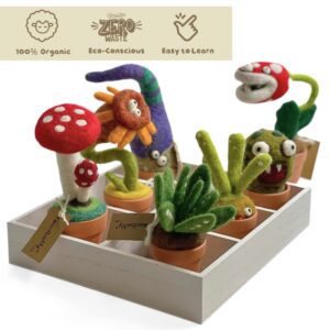 Woolbuddy Needle Felting Kit, Cactus Succulent Monster Felting Kit for Beginner Adults, Felting Supplies and Instructions Included, Unique Design by True Artisan