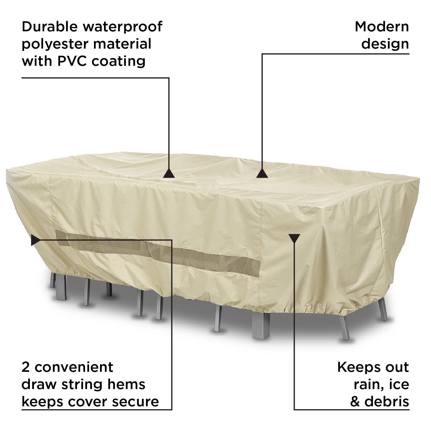 AnyWeather AWPC05 Patio Table with Chairs Outdoor Cover