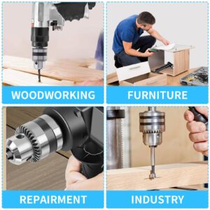 Cordless Right Angle Drill Attachment Adapter,90 Degree Drill Adapter with Handle Chuck 3/8" Keyed Chuck and 8mm Hex Shank Power Tool Attachment (Chuck Range:1-10mm)