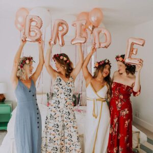 HAIOPS BRIDE TO BE Balloon Jumbo Foil Balloon Handwriting Letter Giant Celebration Balloon Romanti Wedding Bridal Shower Anniversary Engagement Party Decoration (Rose Gold)