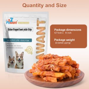 Pawant Dog Treats Chicken Wrapped Sweet Potato Dog Treats, Puppy Training Snacks, Rawhide Free Treats 0.5lb/227g