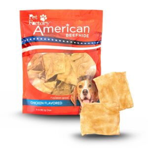 pet factory american beefhide chips dog chew treats - chicken flavor, 32 oz